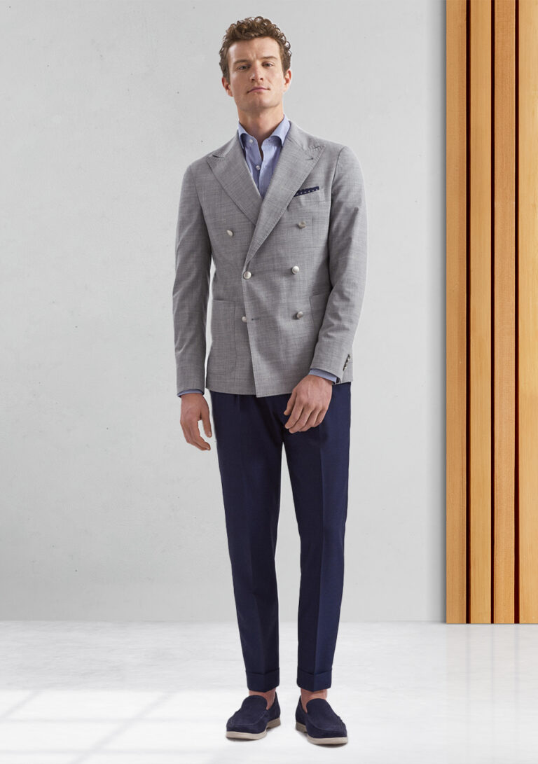 10 Stylish Grey Blazer & Navy Pants Outfits for Men