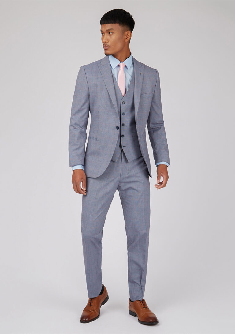 10 Chic Grey Suit & Blue Shirt Outfits for Men - ATG